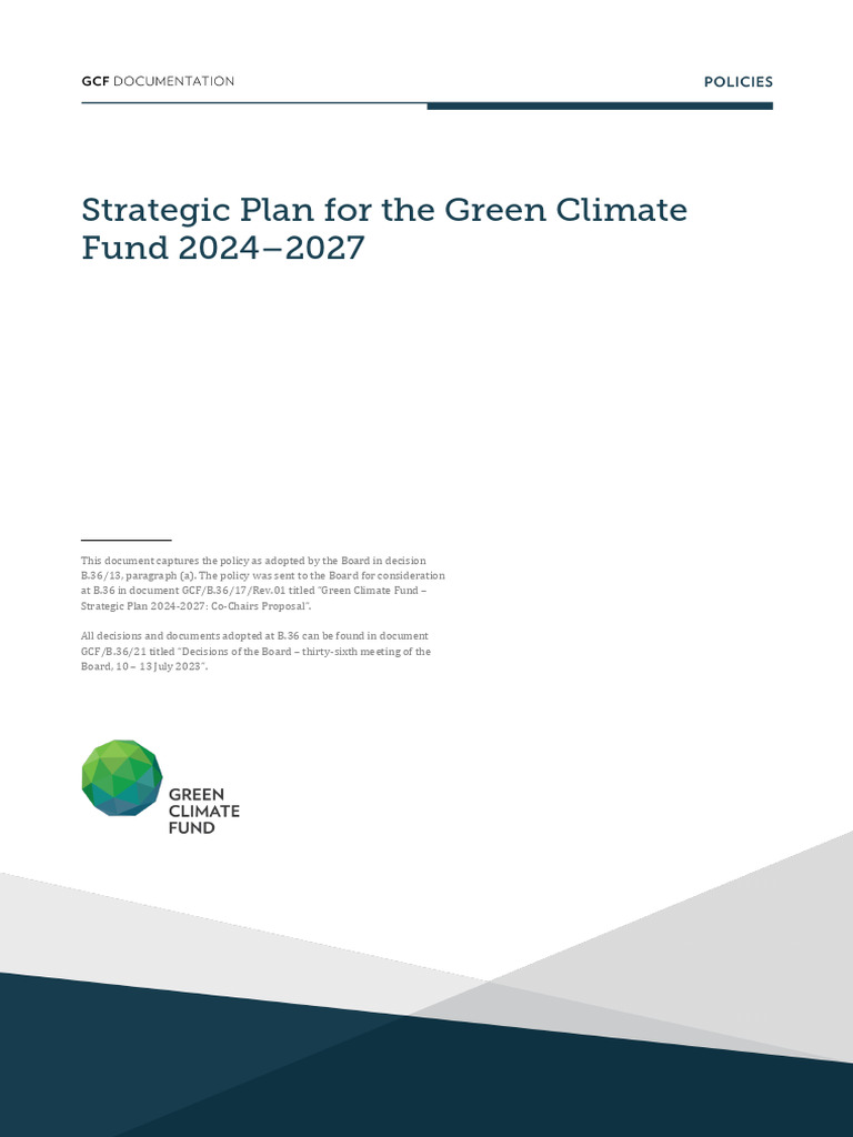 Strategic Plan GCF 2024 2027 | PDF | Science & Mathematics