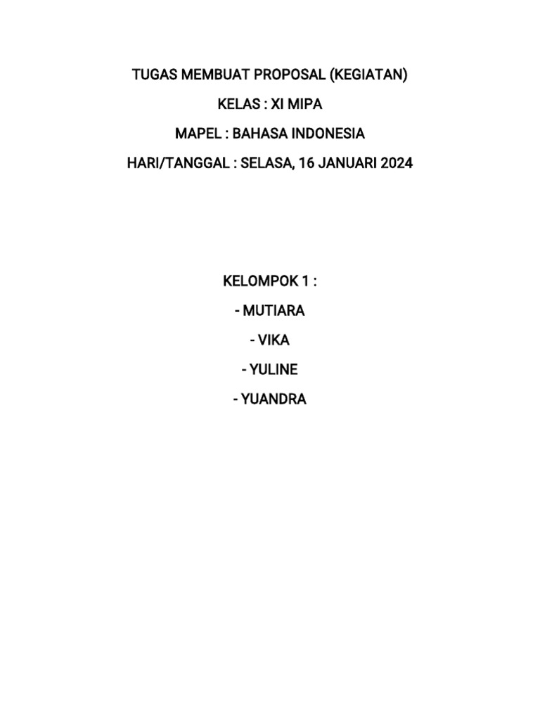 Tugas Proposal (Kegiatan) | PDF