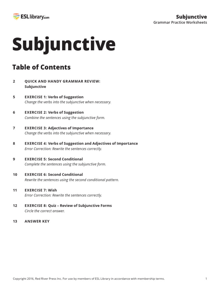 88 Subjunctive Can | PDF | Verb | Subject (Grammar)