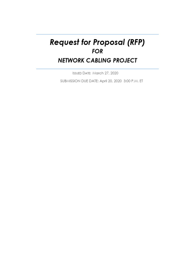 Network Installation Proposal Examples | PDF | Request For Proposal ...