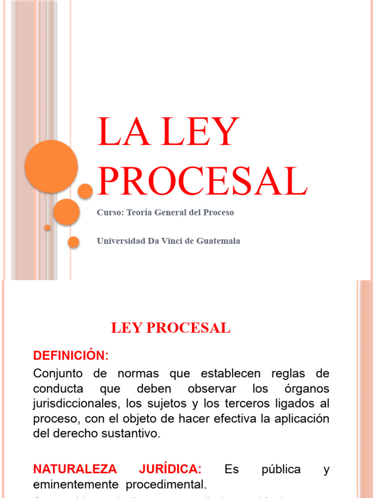 Características de la Ley Procesal | PDF | Ley procesal | Gobierno