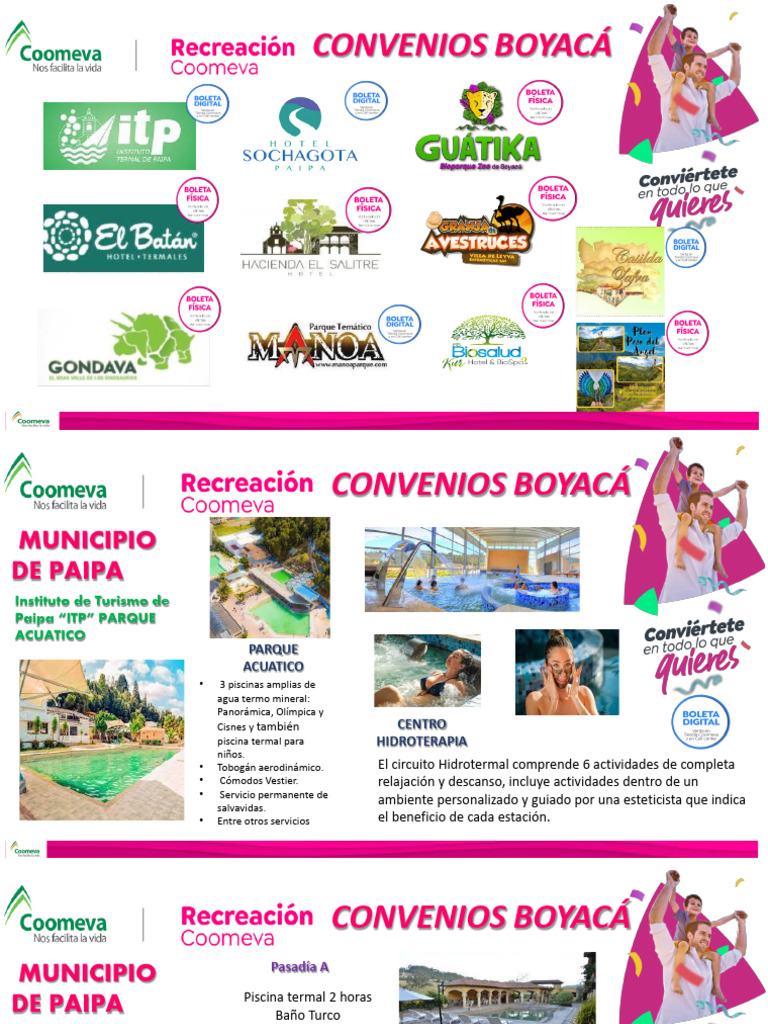 Convenios Recreacion Boyaca y Nacional | PDF