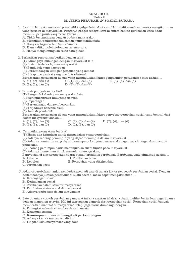 Soal Hots | PDF
