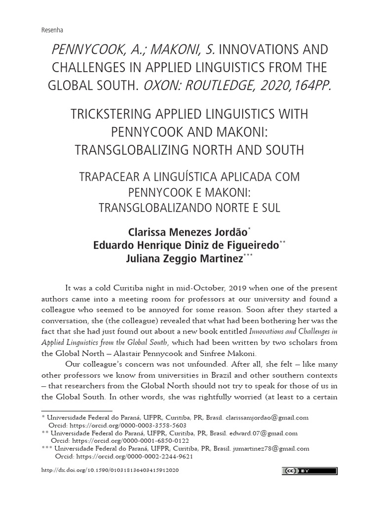 Pennycook, A. Makoni, S. Innovations and Challenges in Applied ...