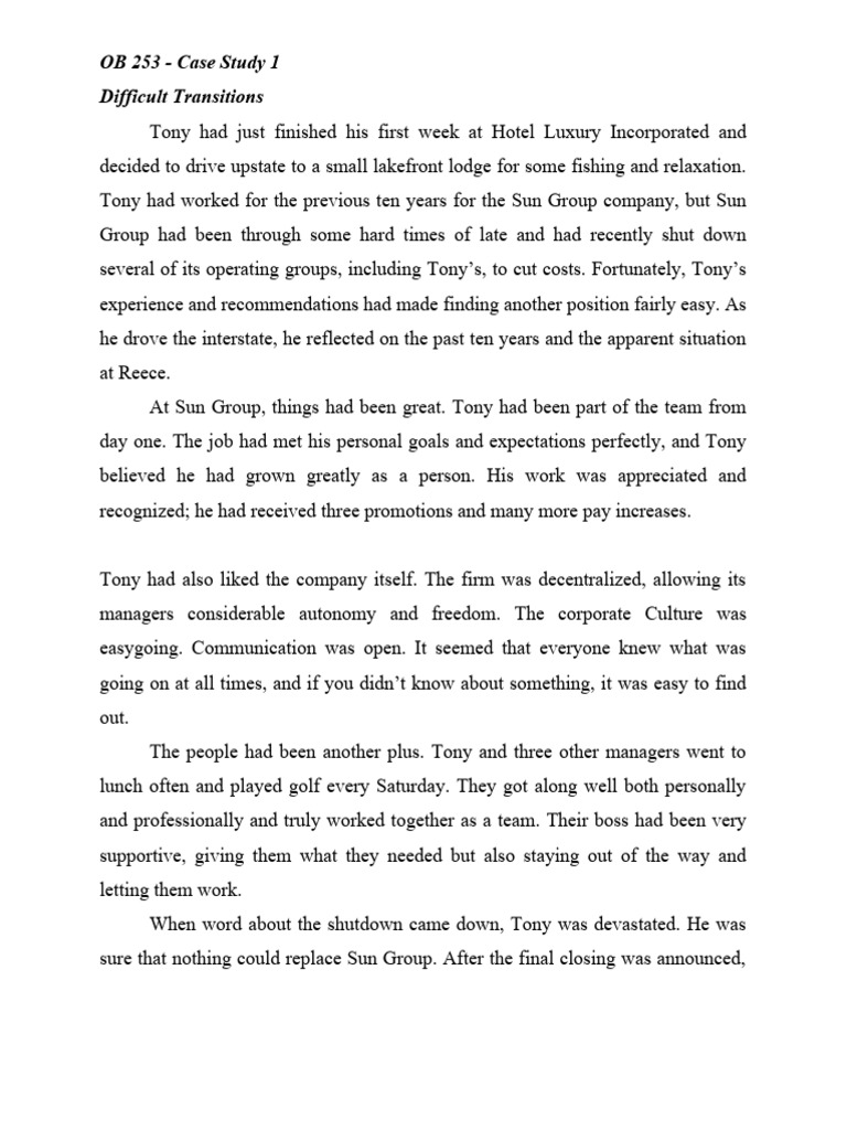 OB 253 - Case Study | PDF