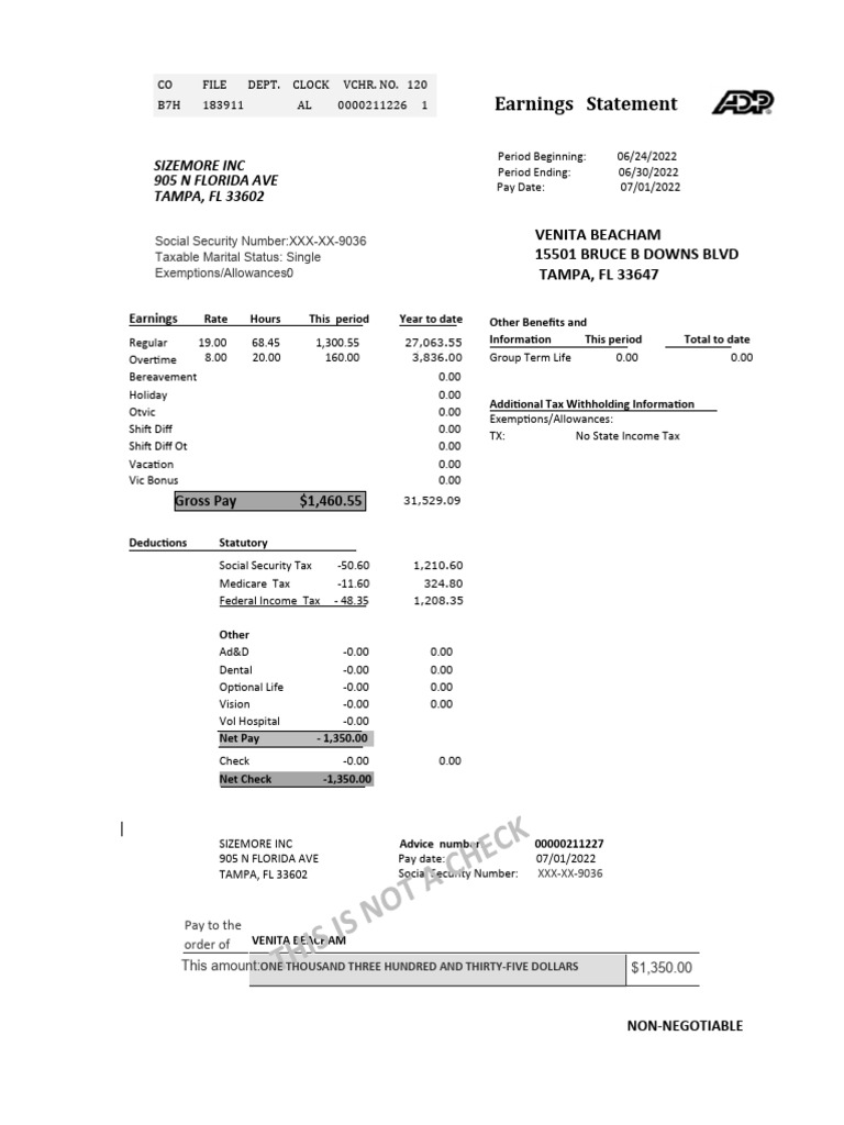 July Stub 001 | PDF | Social Security (United States) | Money