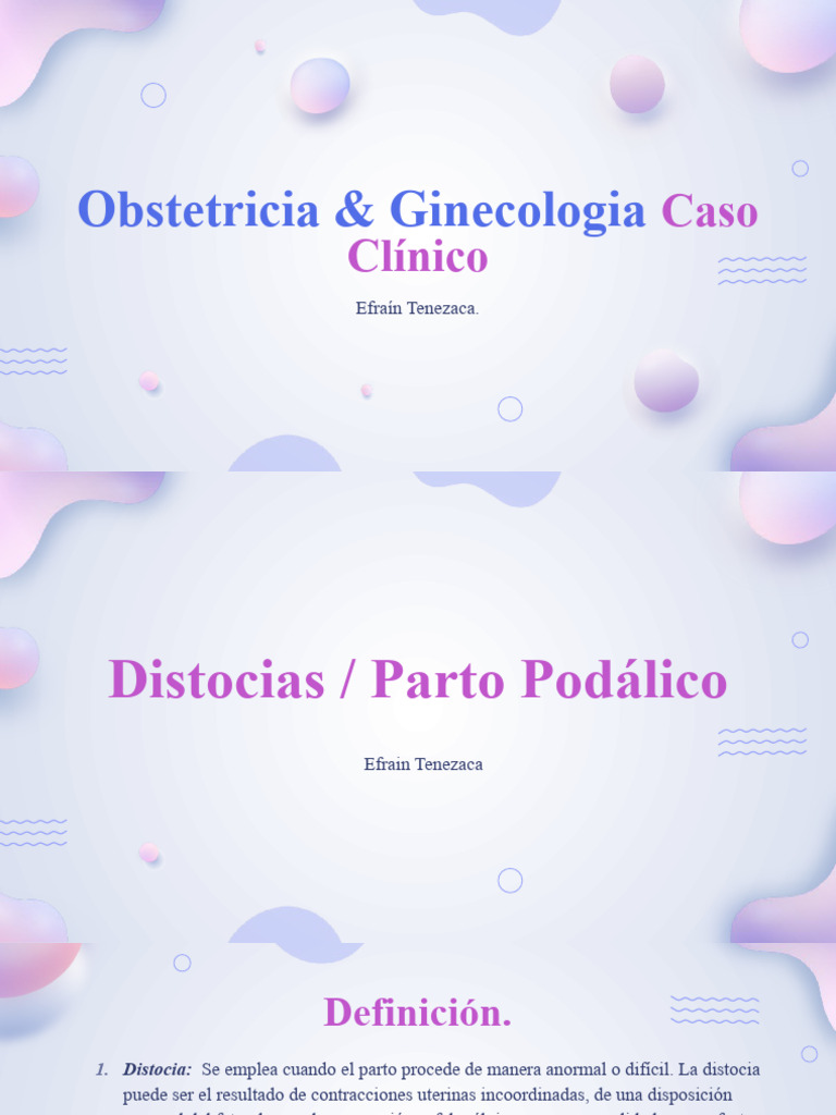 Distocias y Parto Podalico | PDF | Parto | Pelvis