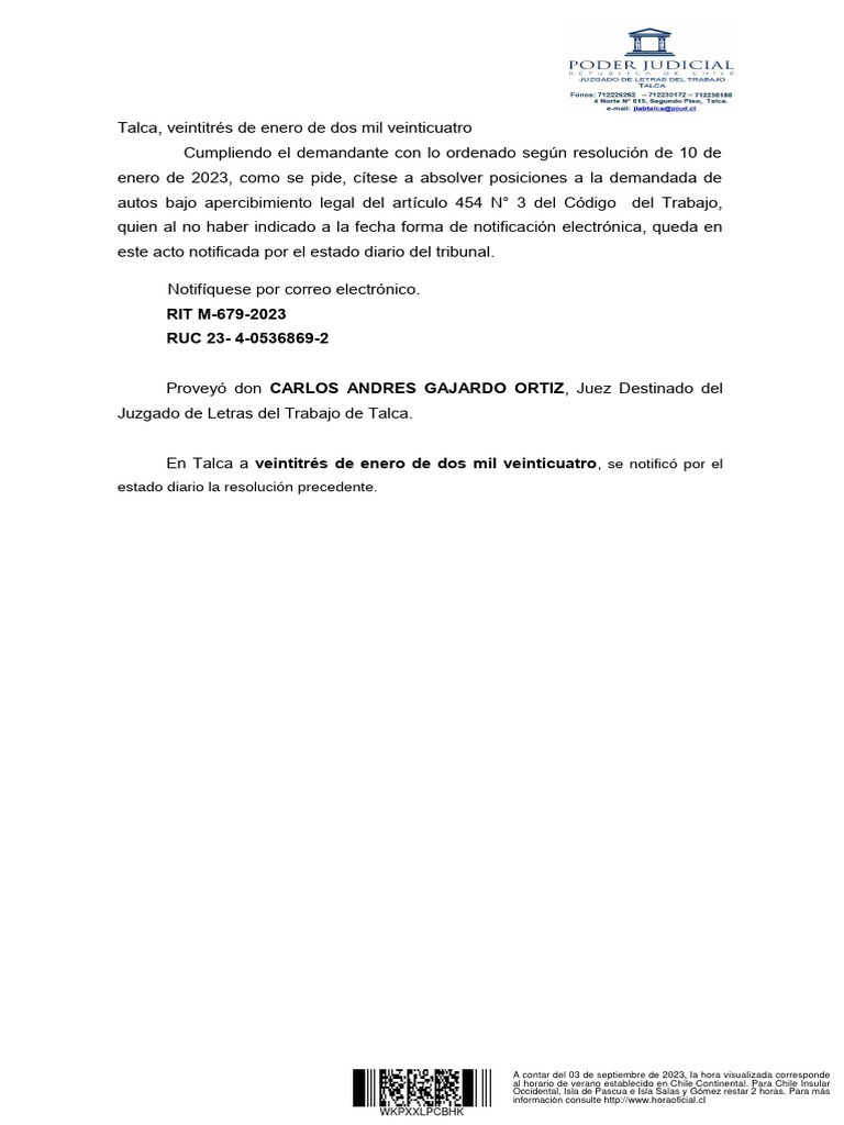 Cita Absolver Posiciones | PDF