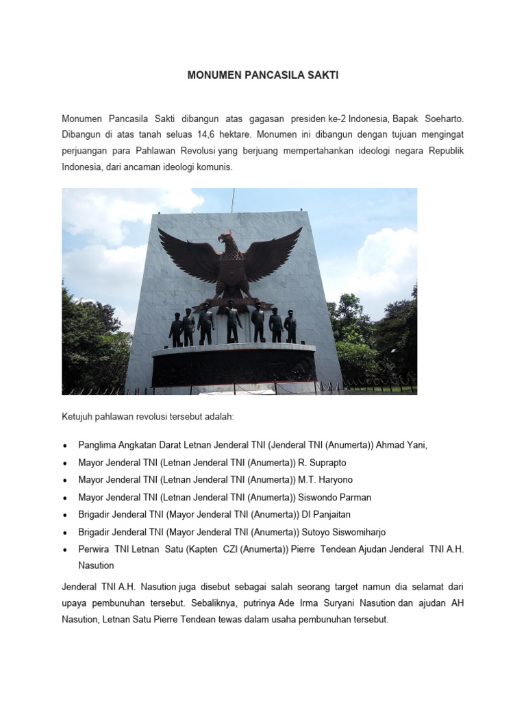Monumen Pancasila Sakti | PDF