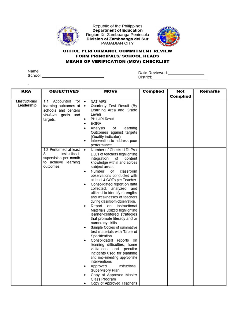 Opcrf Principals Movs 1 | PDF