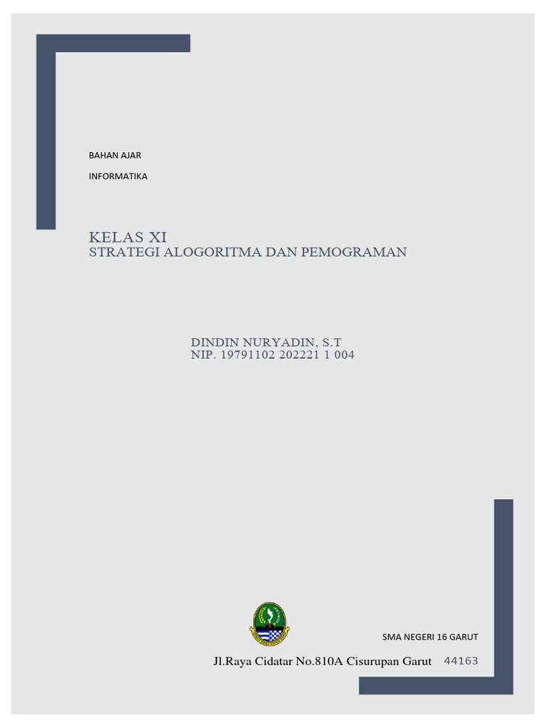 Cover Bahan Ajar | PDF | Metode & Bahan Ajar | Komputer