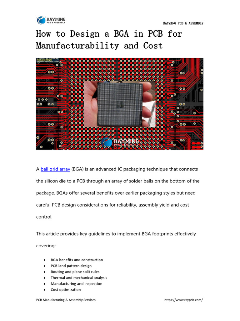 How To Design A BGA in PCB For Manufacturability and Cost | Download Free PDF | Printed Circuit ...