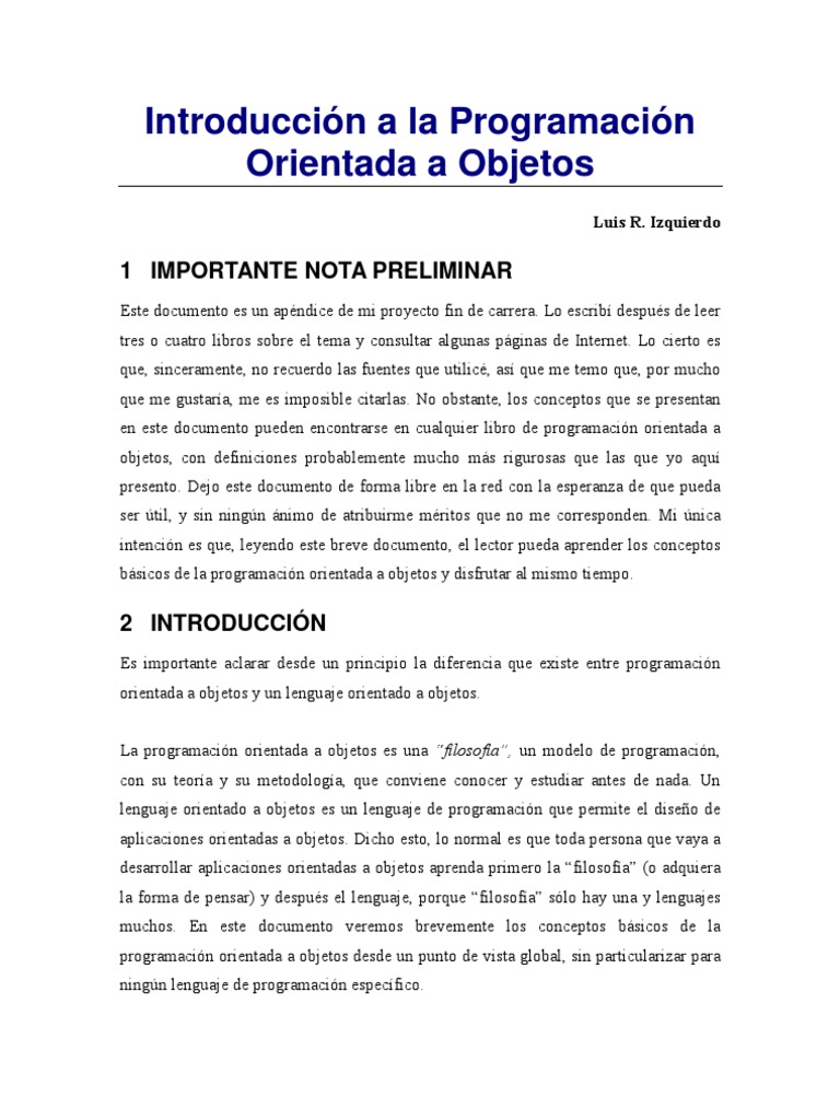 Prog Orientada Objetos | PDF