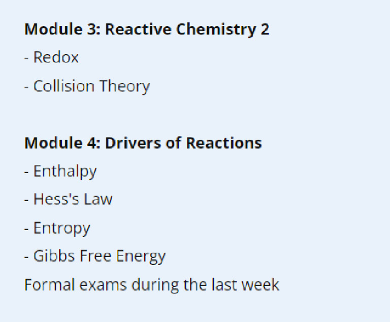 Modules 3 and 4 Chemistry | PDF