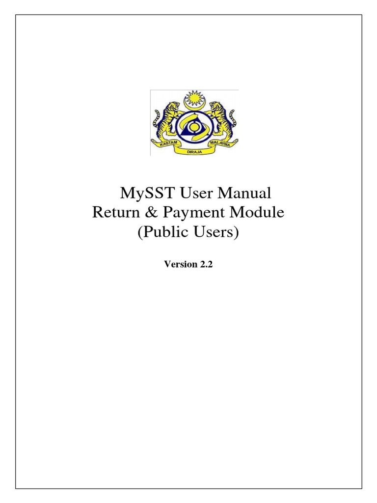 MySST User Manual Return and Payment 140720 | PDF | Login | Tax Exemption