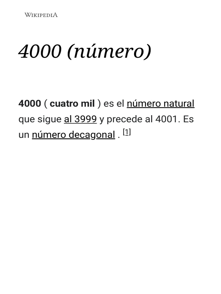 Curiosidades del Número 4000 | PDF | Matemáticas | Matemáticas discretas