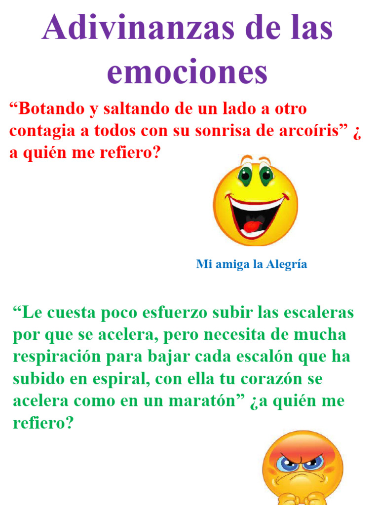 Adivinanzas de Emociones | PDF