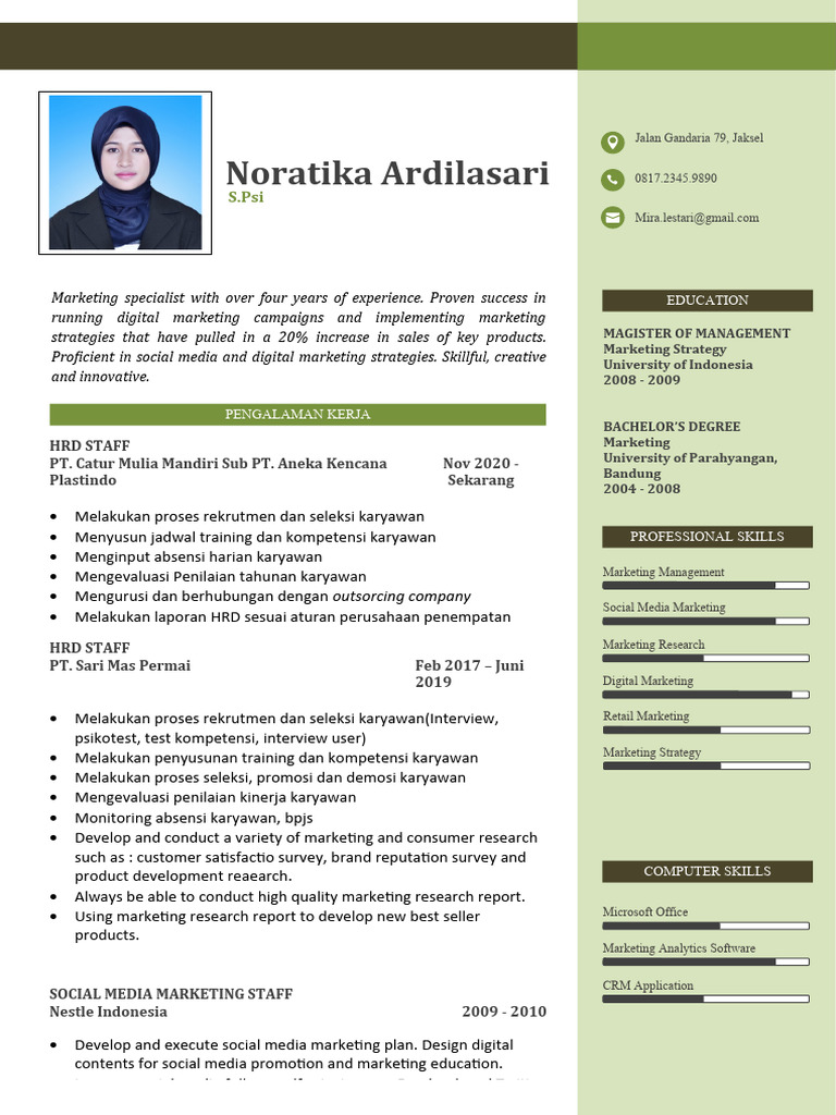 Template CV 8 | PDF | Digital Marketing | Popular Culture & Media Studies