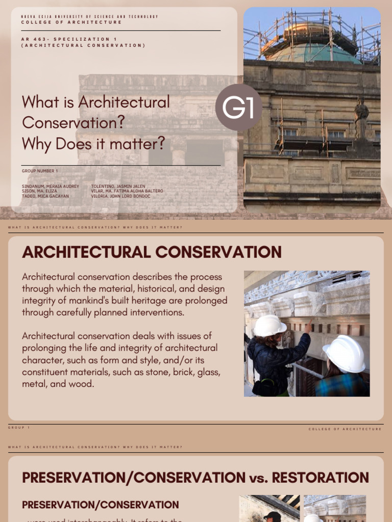 SPECS 1 What Is Architectural Conservation Why Does It Matter | PDF ...