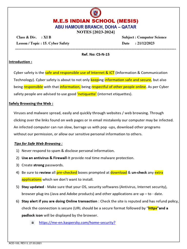 Abu Hamour Branch, Doha - Qatar: M.E.S Indian School (Mesis) | PDF ...