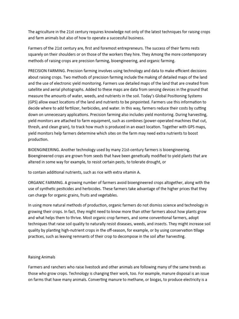 Agriculture in The 21st Century | PDF | Agriculture | Organic Farming