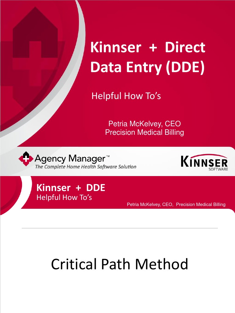 Kinnser + Direct Data Entry (DDE) | PDF | Home Care | Healthcare