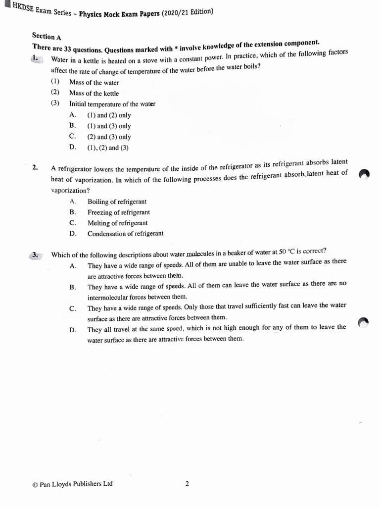 Physics Mock Paper 1 | PDF