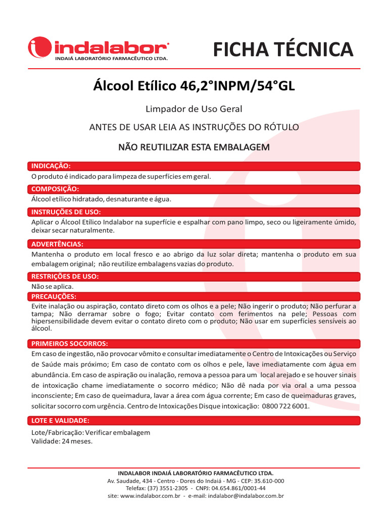 Alcool Etilico | PDF