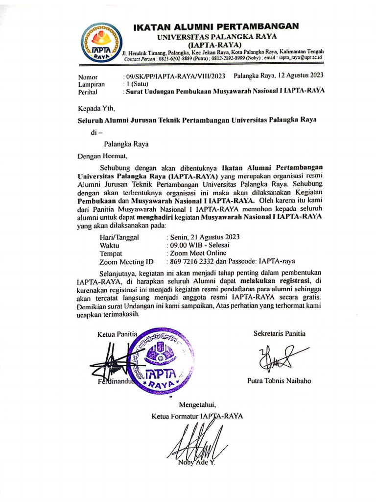 Contoh Surat Undangan Kegiatan | PDF