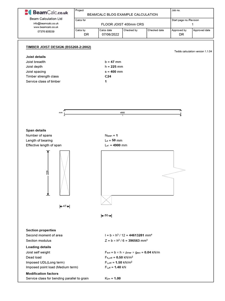 Timber Joist Design BS5268 | PDF | Bending | Stress (Mechanics)
