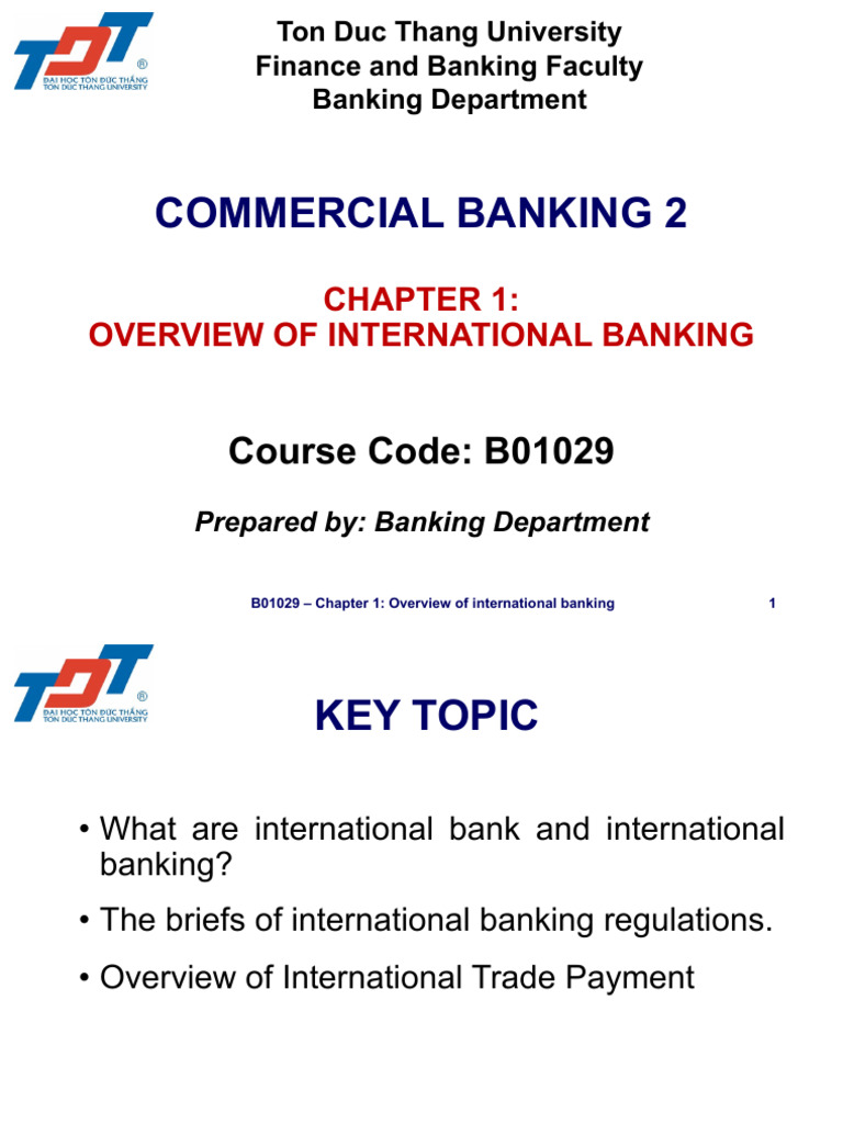 Chapter 1 - Overview of International Banking | PDF | Banks | Basel Iii