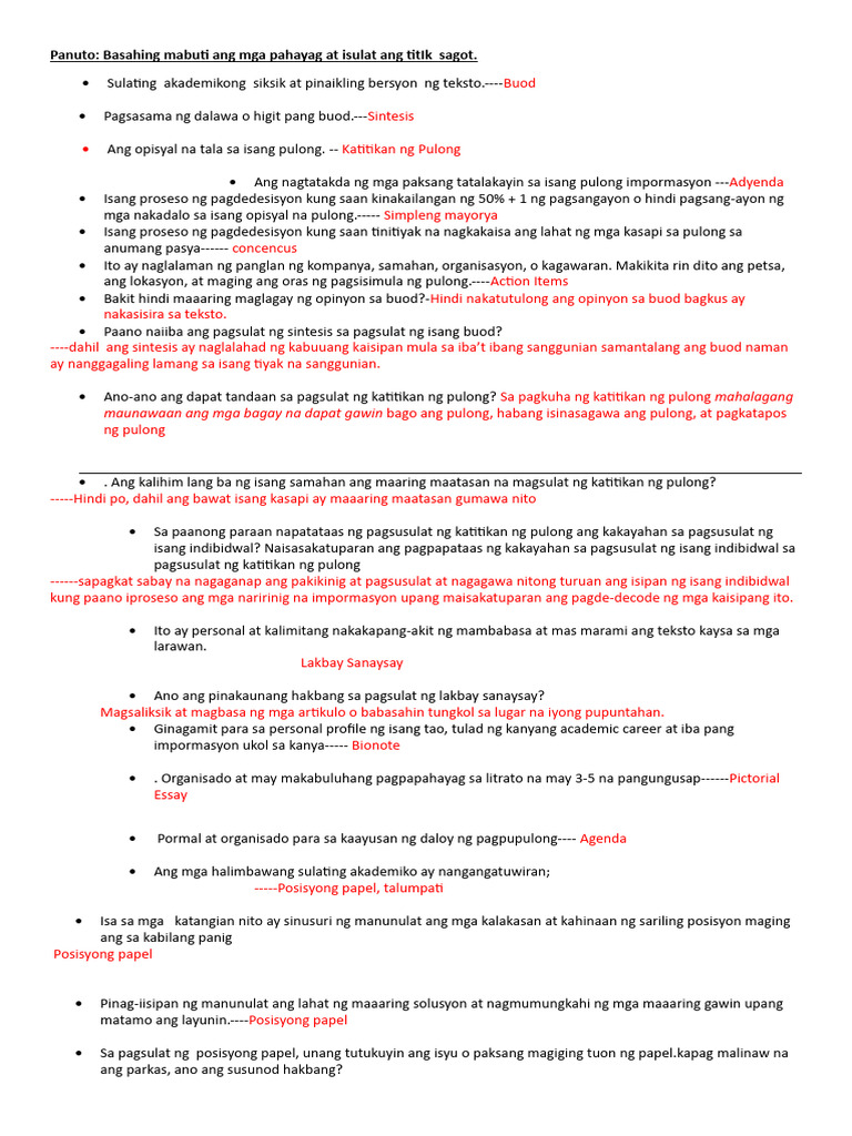 FPL Akademik 2nd Quarter Reviewer | PDF