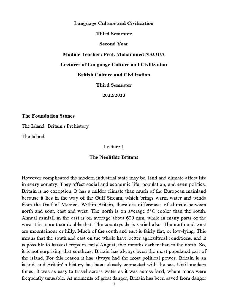 Language Culture & Civilization | PDF