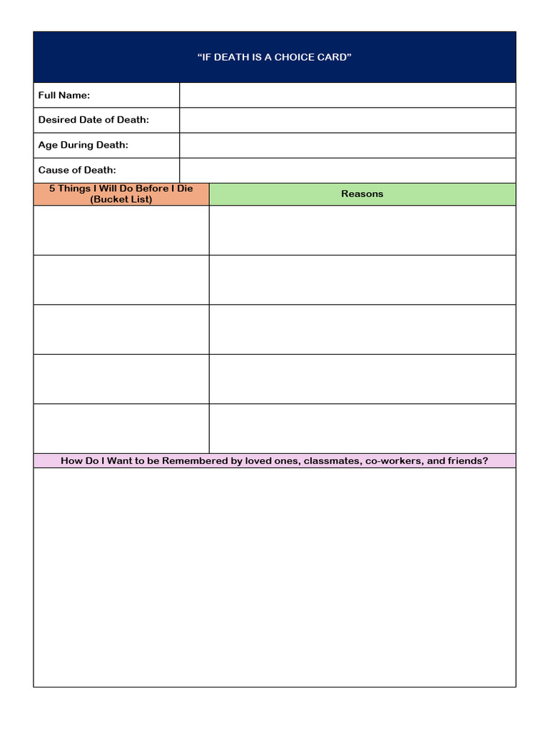 If Death Is A Choice Card | PDF