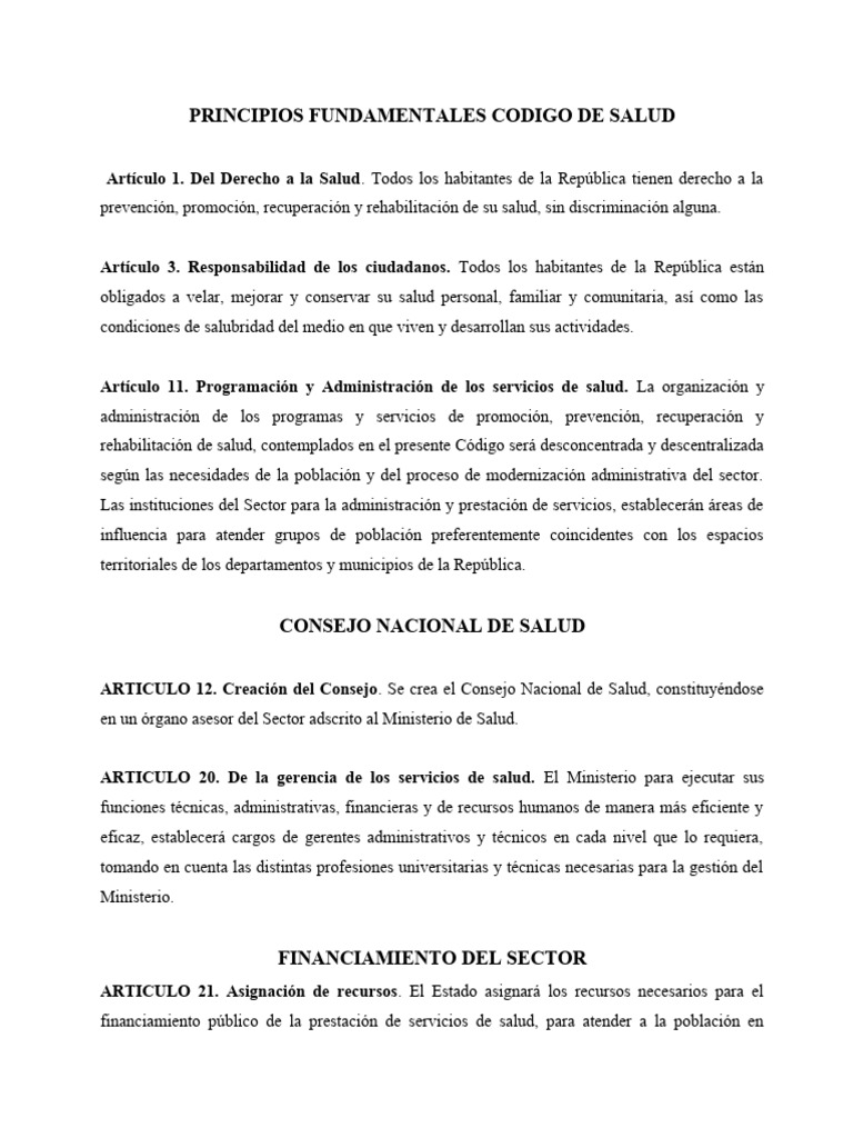 CODIGO DE SALUD | PDF | Gestión de recursos humanos | Ministerio ...