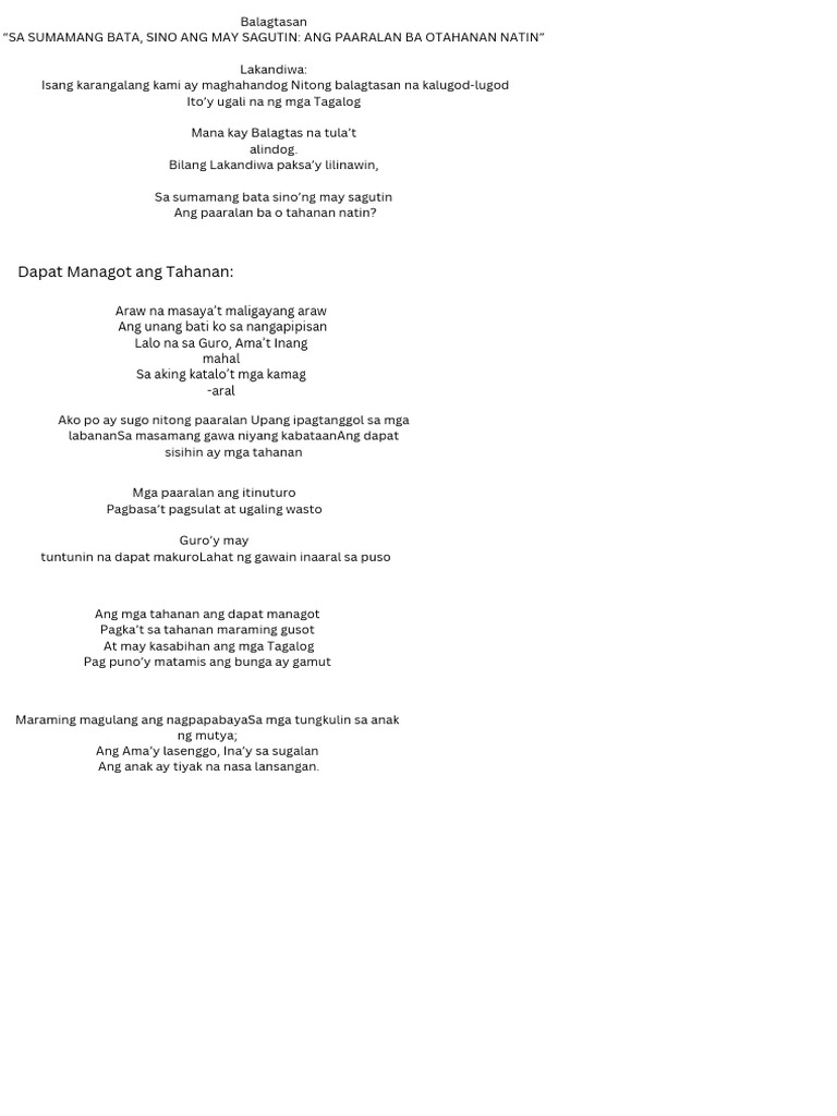 Dapat Managot Ang Tahanan | PDF