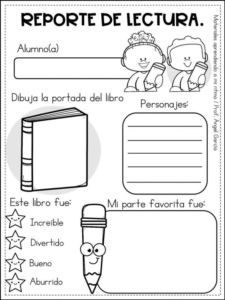 Fichas Trabajar Reporte Lectura Primaria 01 | PDF