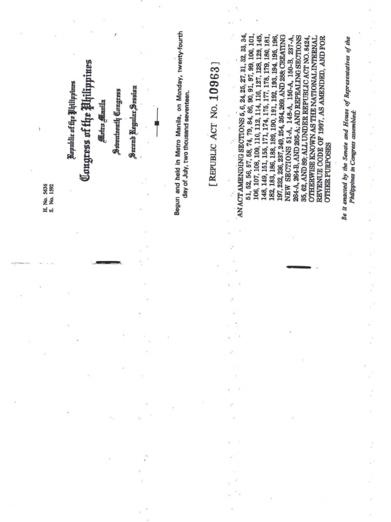 Ra 10963 Train Law | PDF