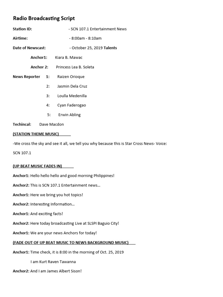 Toaz - Info Radio Broadcasting Script PR | PDF | Mass Media