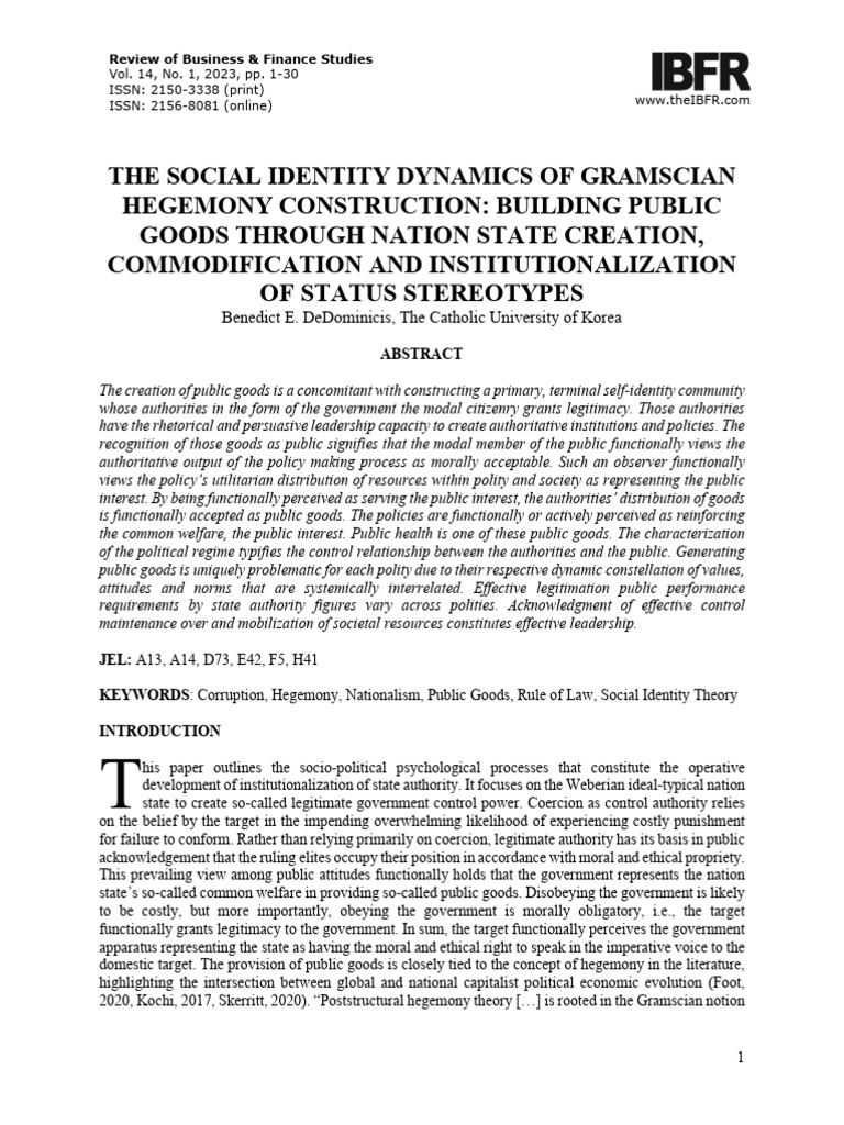 The Social Identity Dynamics of Gramscian Hegemony Construction ...