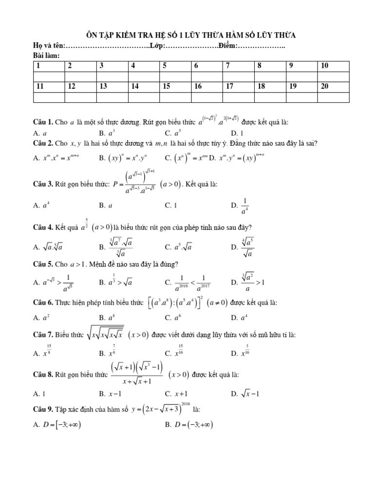 Luyen Tap Kiem Tra 15p | PDF
