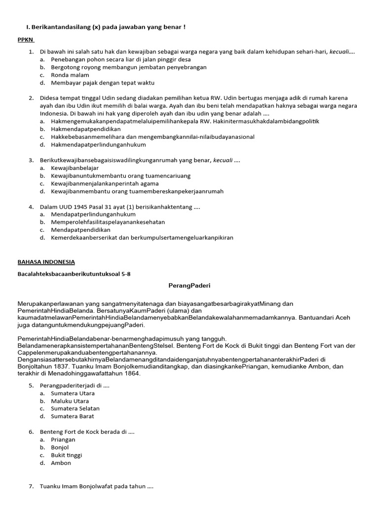 Soal Pas Kelas 6 Tema 6 | PDF | Kajian Bahasa Asing