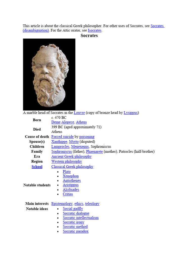 Socrates | PDF | Social Science | Philosophy