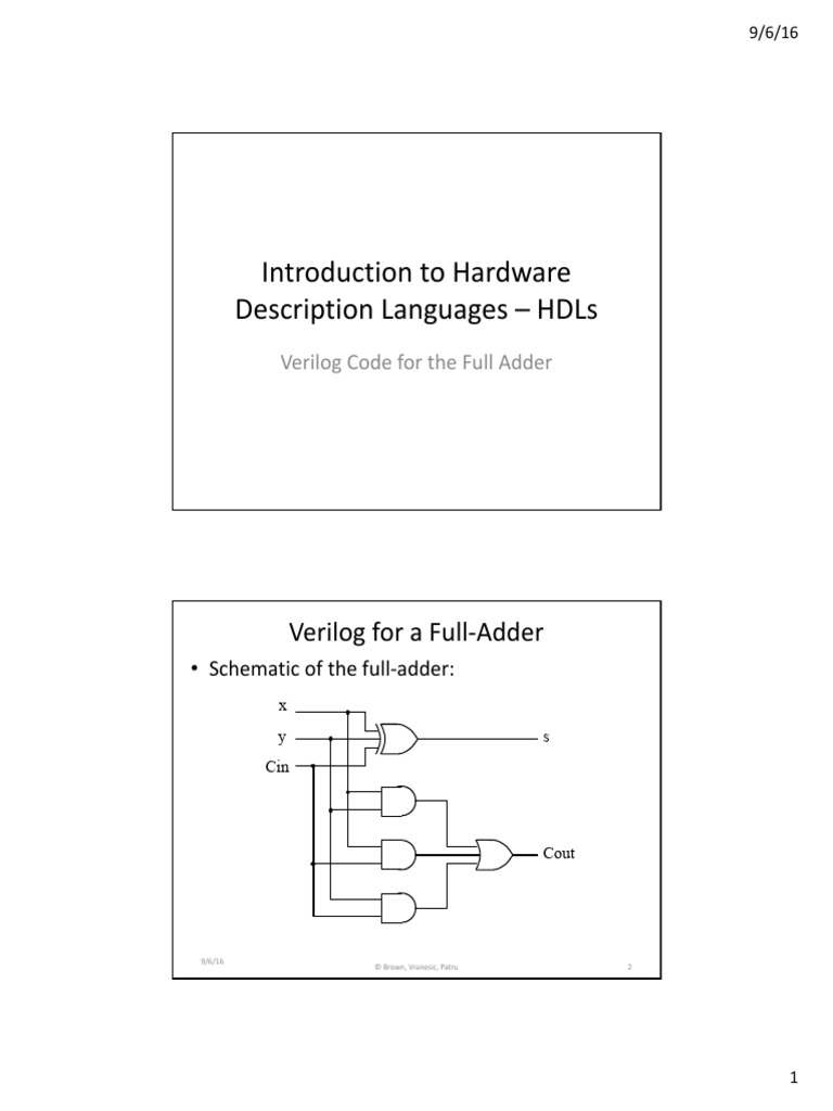 LectureModule 4 Verilog FA Testbenches | PDF | Computer Engineering ...