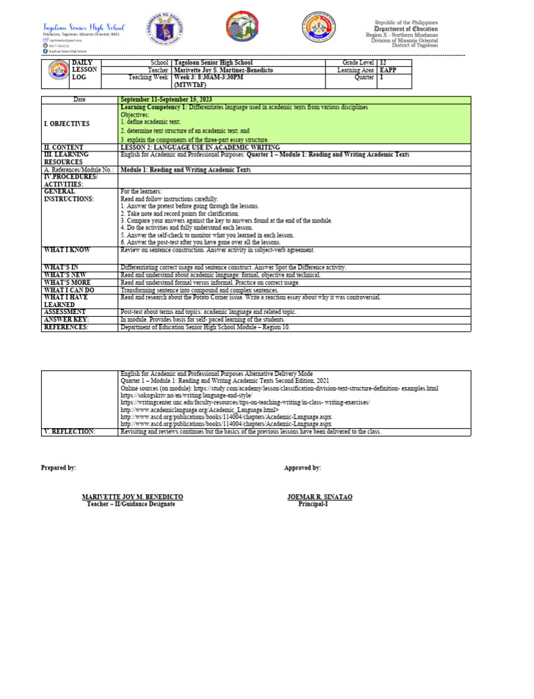 EAPP Week 2 | PDF | Learning | Communication