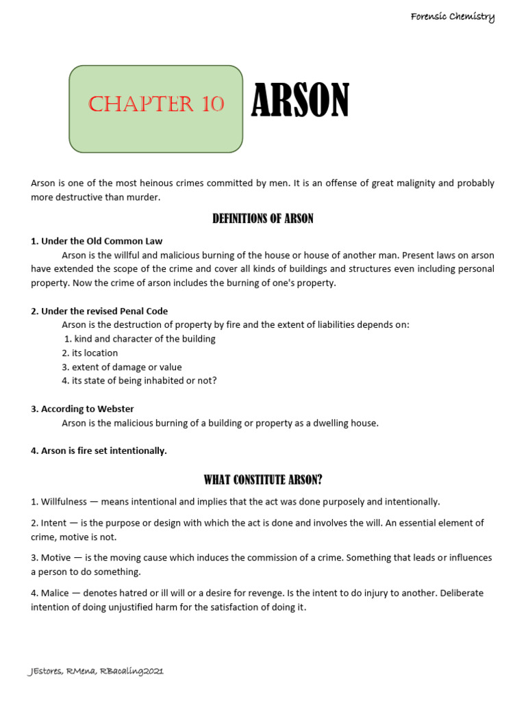 Chapter 10 ARSON | PDF | Arson | Crime & Violence