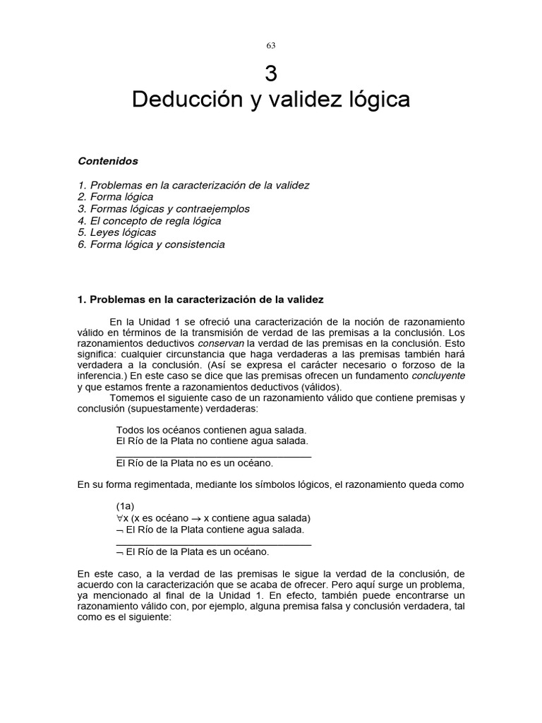 Deducción y Validez Lógica | PDF | Razonamiento deductivo | Lógica
