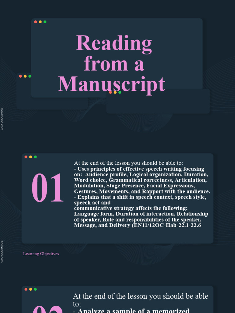 Reading From A Manuscript | PDF | Speech | Gesture