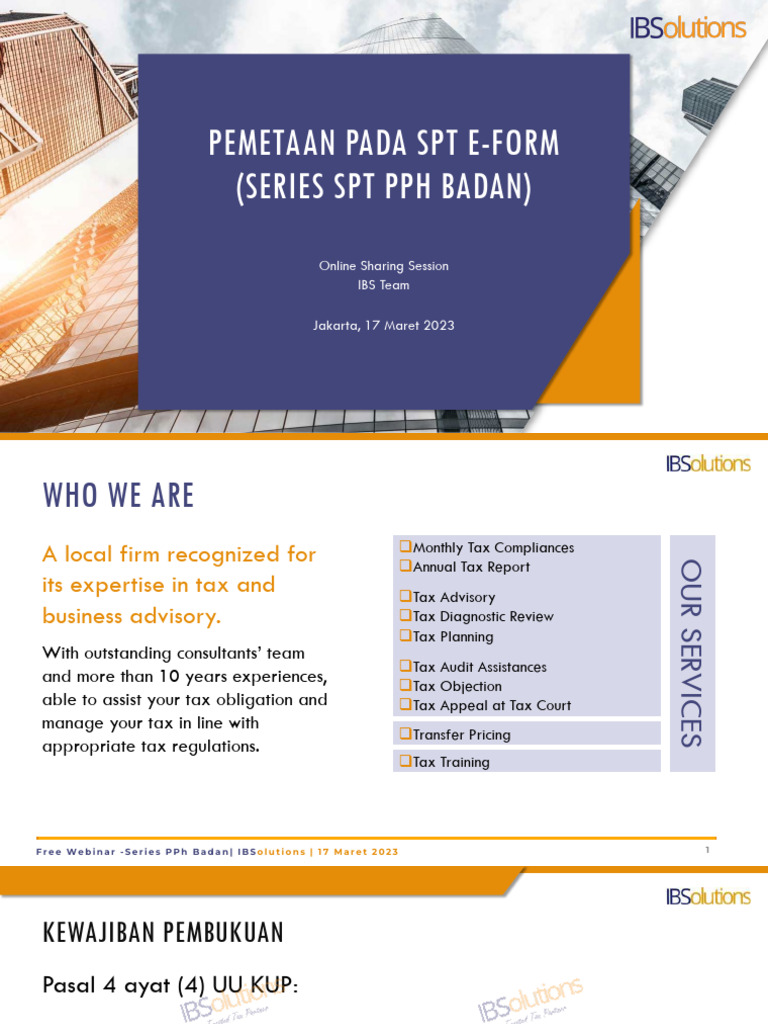 IBSolutions Materi 14 - Pemetaan Pada SPT E-Form PPH Badan | PDF