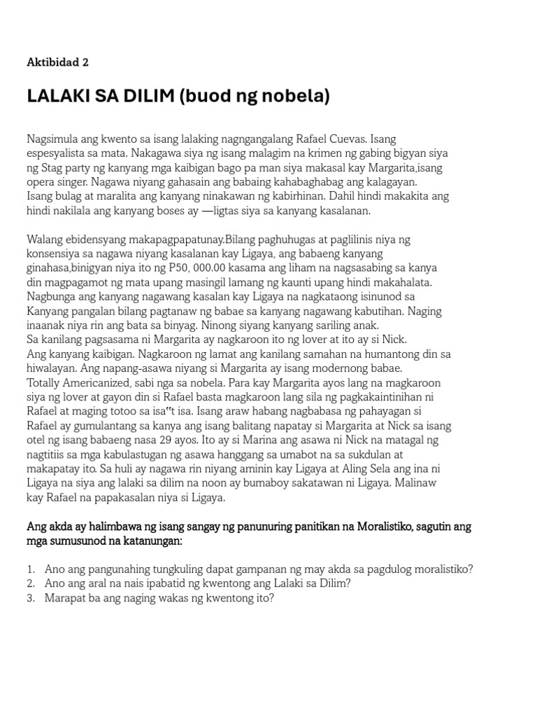 Lalaki Sa Dilim | PDF